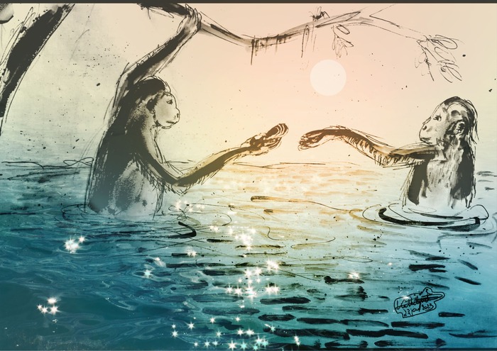 Waterside hypothesis: wading led to upright walking in early humans.